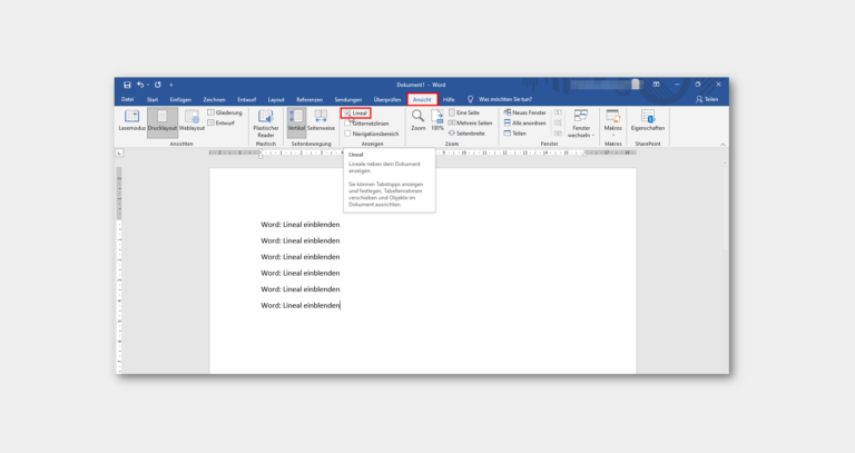 MS Word - Text oberhalb einer Tabelle einfügen - Nerdcore