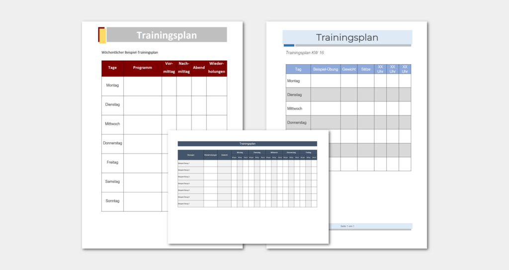 Trainingsplan: 3 der besten Vorlagen, Muster & Beispiele
